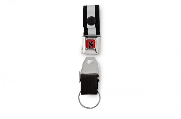 CHROME Mini Buckle Key Chain chrome & black!