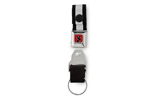 CHROME Mini Buckle Key Chain chrome & black!
